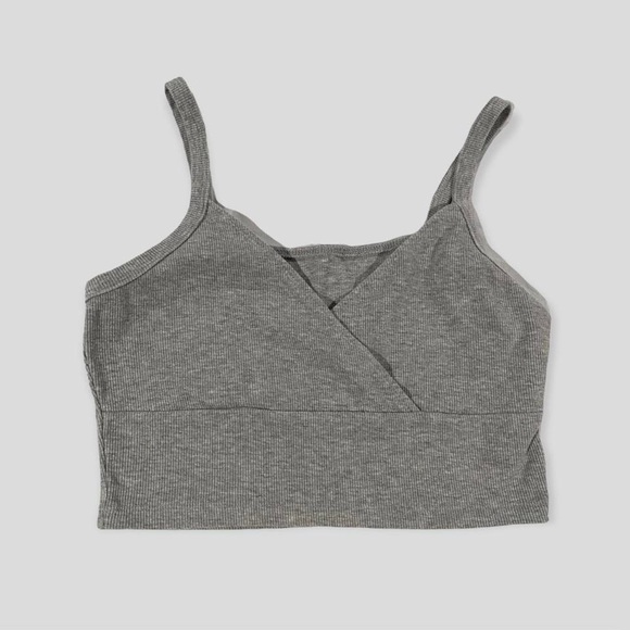 SHEIN | Tops | Heather Gray V Neck Cross Over Tank | Poshmark